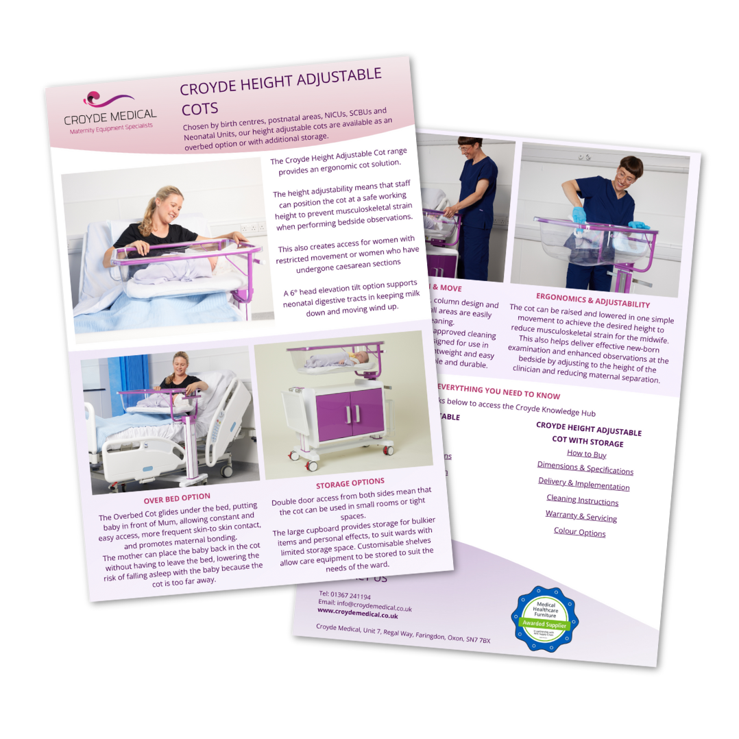 Croyde Height Adjustable Overbed Cot